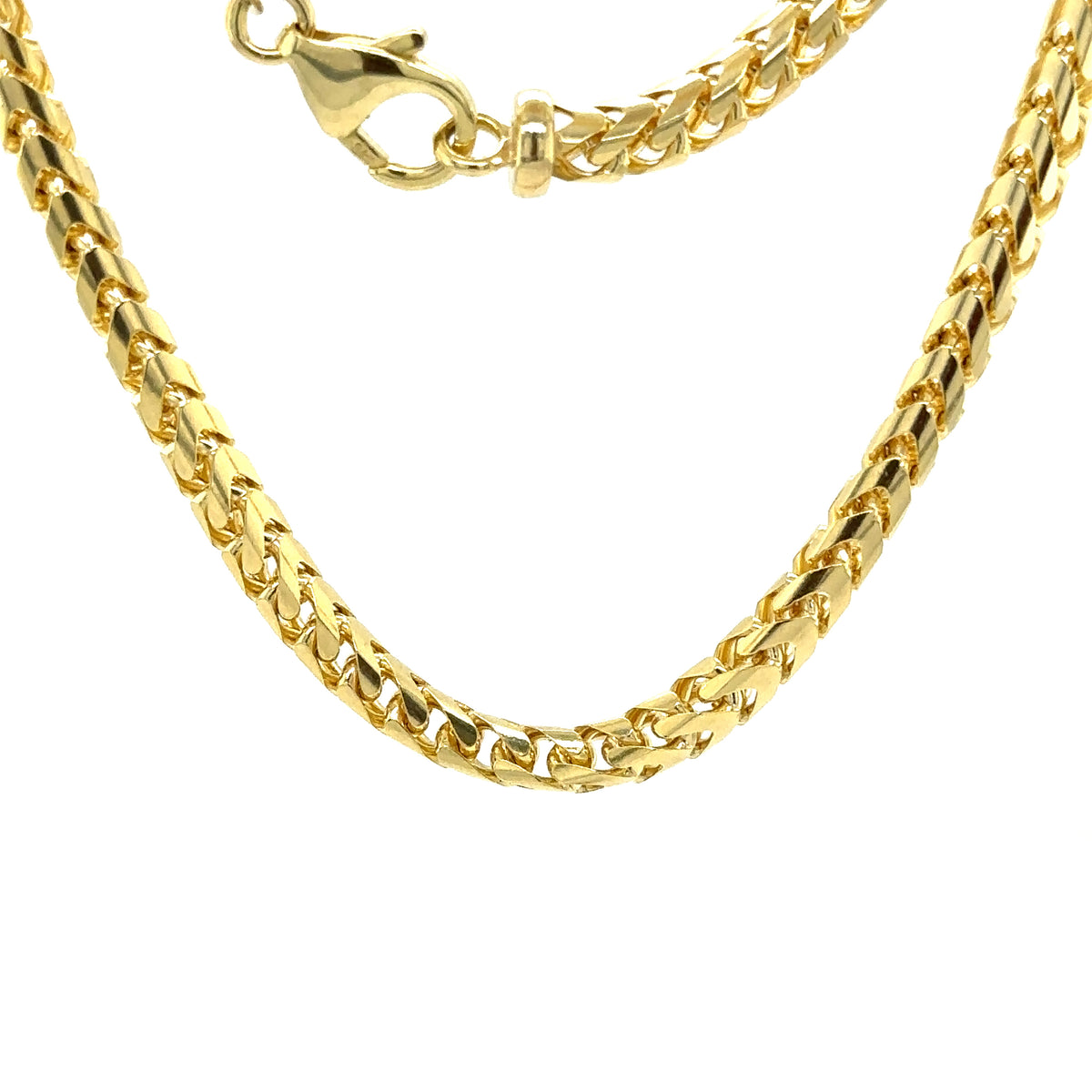 Wide Italian Franco Necklace in 9ct Yellow Gold – Jems of Remuera