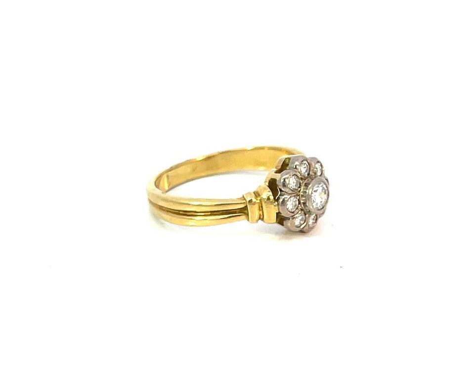Diamond Flower Cluster Ring in 18ct Gold – Jems of Remuera