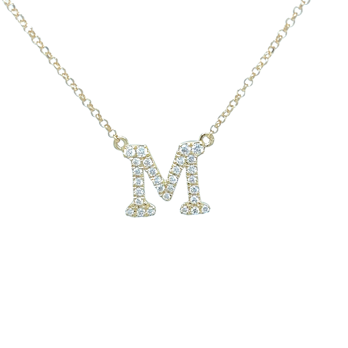 Diamond Alphabet Necklace M in 18ct Yellow Gold – Jems of Remuera