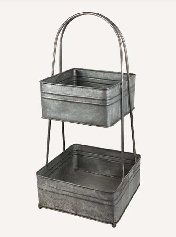 Square 2 Tier Metal Basket – Jems of Remuera