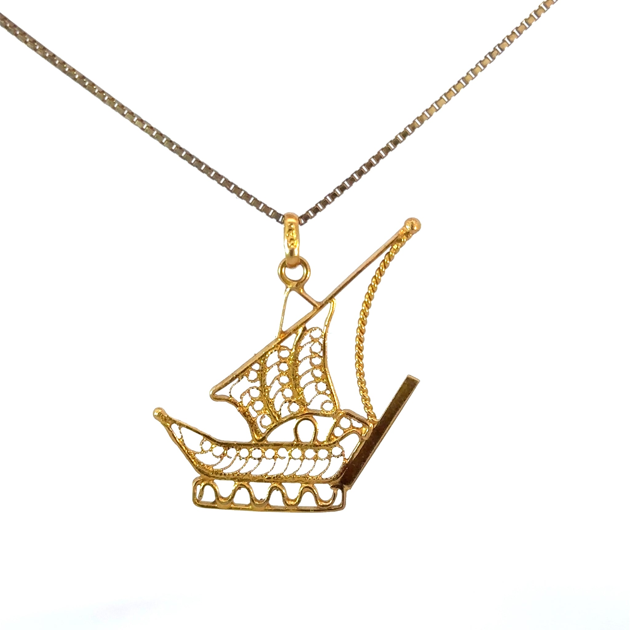 Boat Pendant in 18ct Yellow Gold – Jems of Remuera