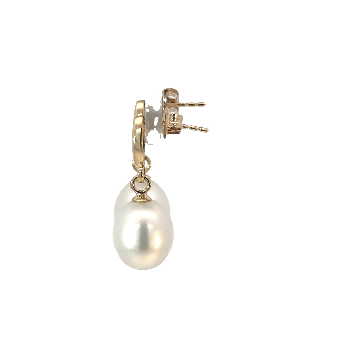 Oval Pearl Drop Earrings in 9ct Yellow Gold – Jems of Remuera