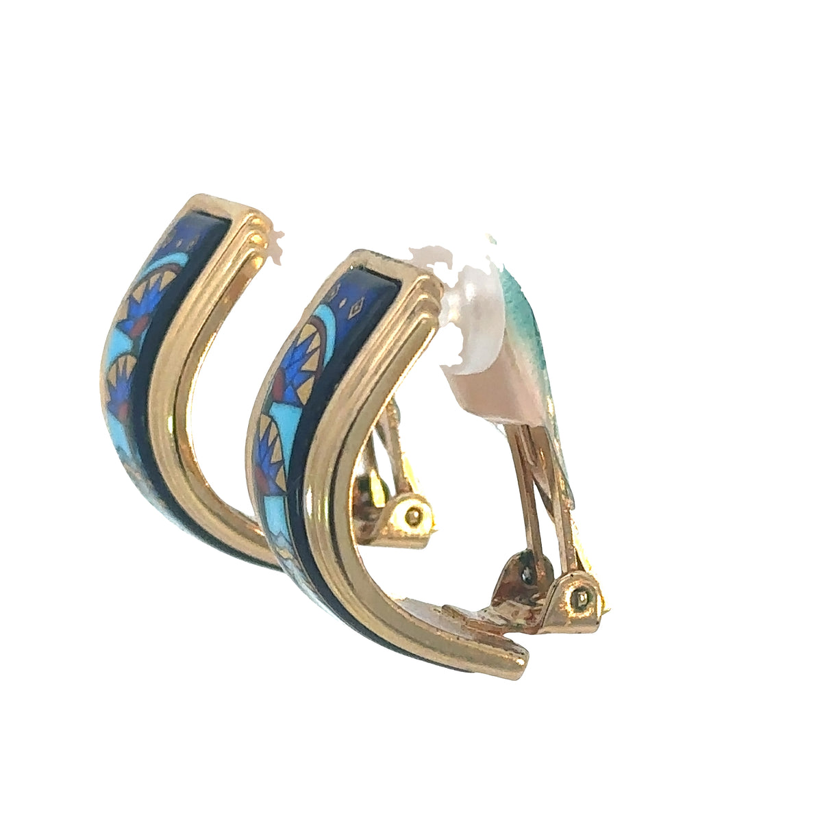 Fire Enamel Mini Creole Earrings Blue – Jems of Remuera