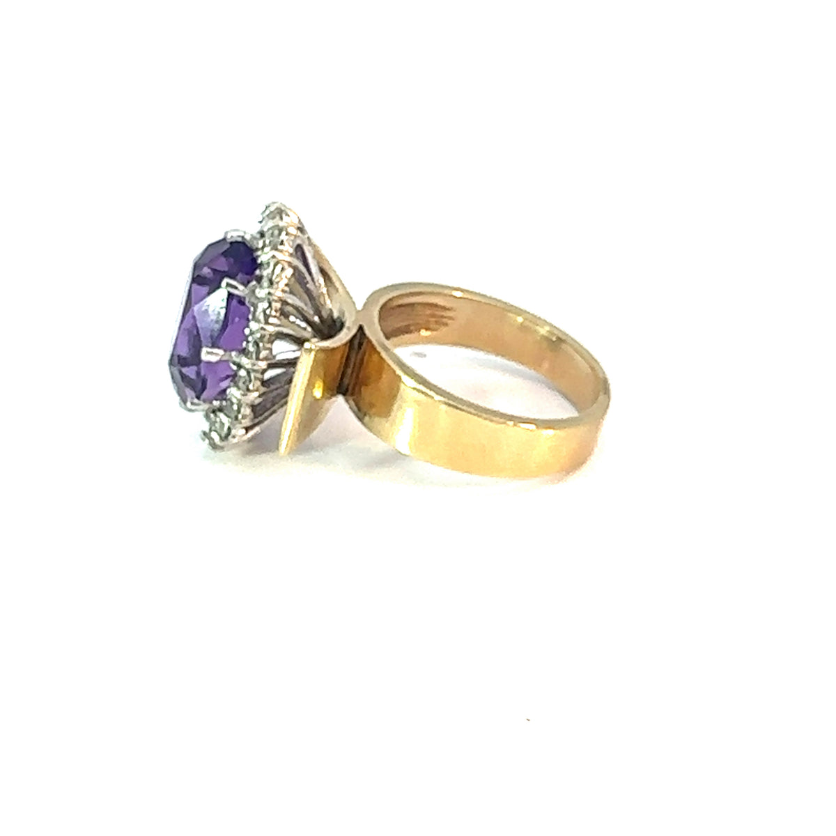 Amethyst Diamond Ring in 9ct Yellow Gold – Jems of Remuera