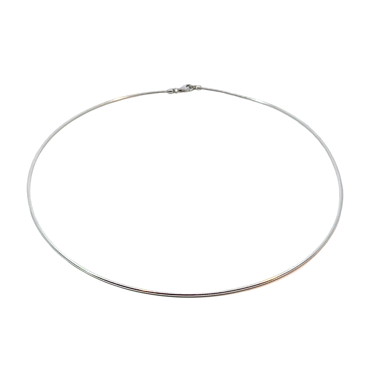 Italian Omega Style Collier Necklace in 18ct White Gold – Jems of Remuera