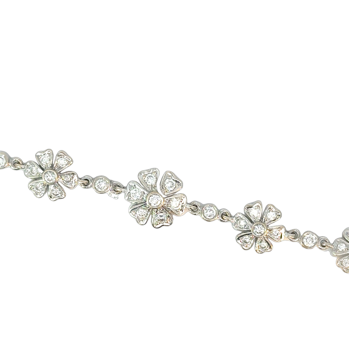 Diamond Daisy Chain Bracelet in 18ct White Gold – Jems of Remuera