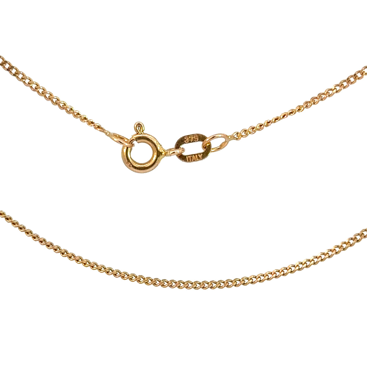Diamond Cut Curb Link Chain Necklace in 9ct Yellow Gold - 65cm – Jems ...