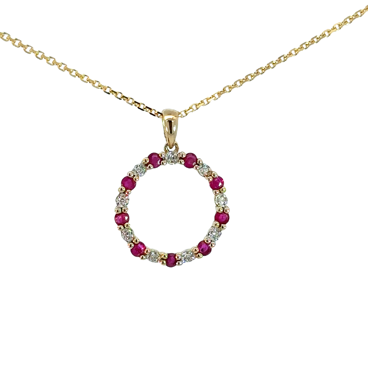 Ruby Diamond Circle Pendant – Jems of Remuera