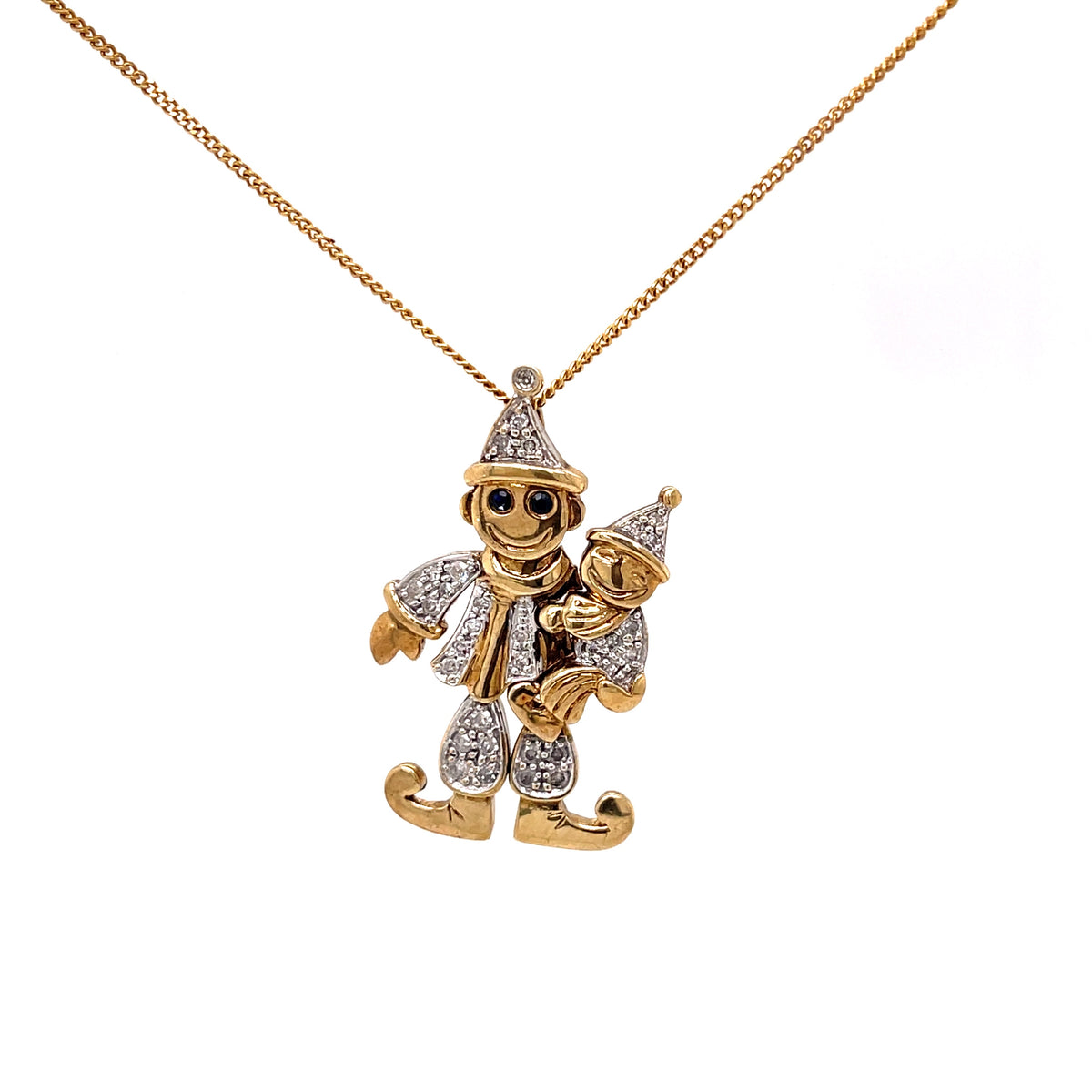 Vintage Articulated Diamond Clown Pendant – Jems of Remuera