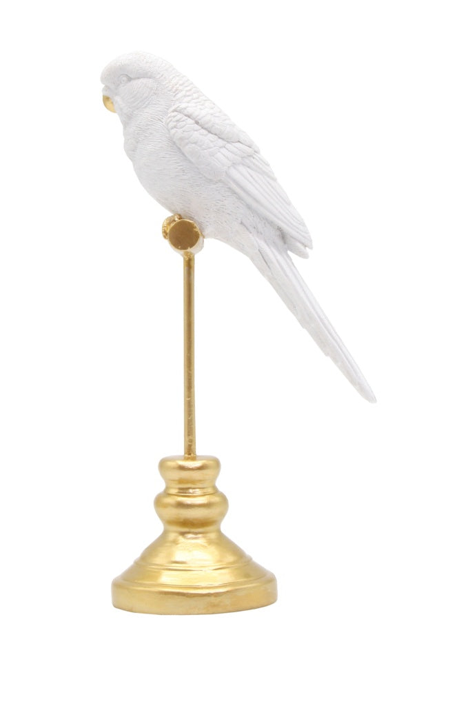 Parrot Bird on Stand in White Gold – Jems of Remuera