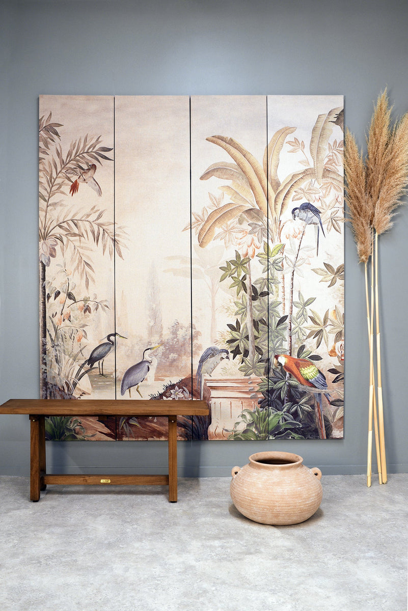 Parrots Crain Garden Scene Folded Screen – Jems of Remuera
