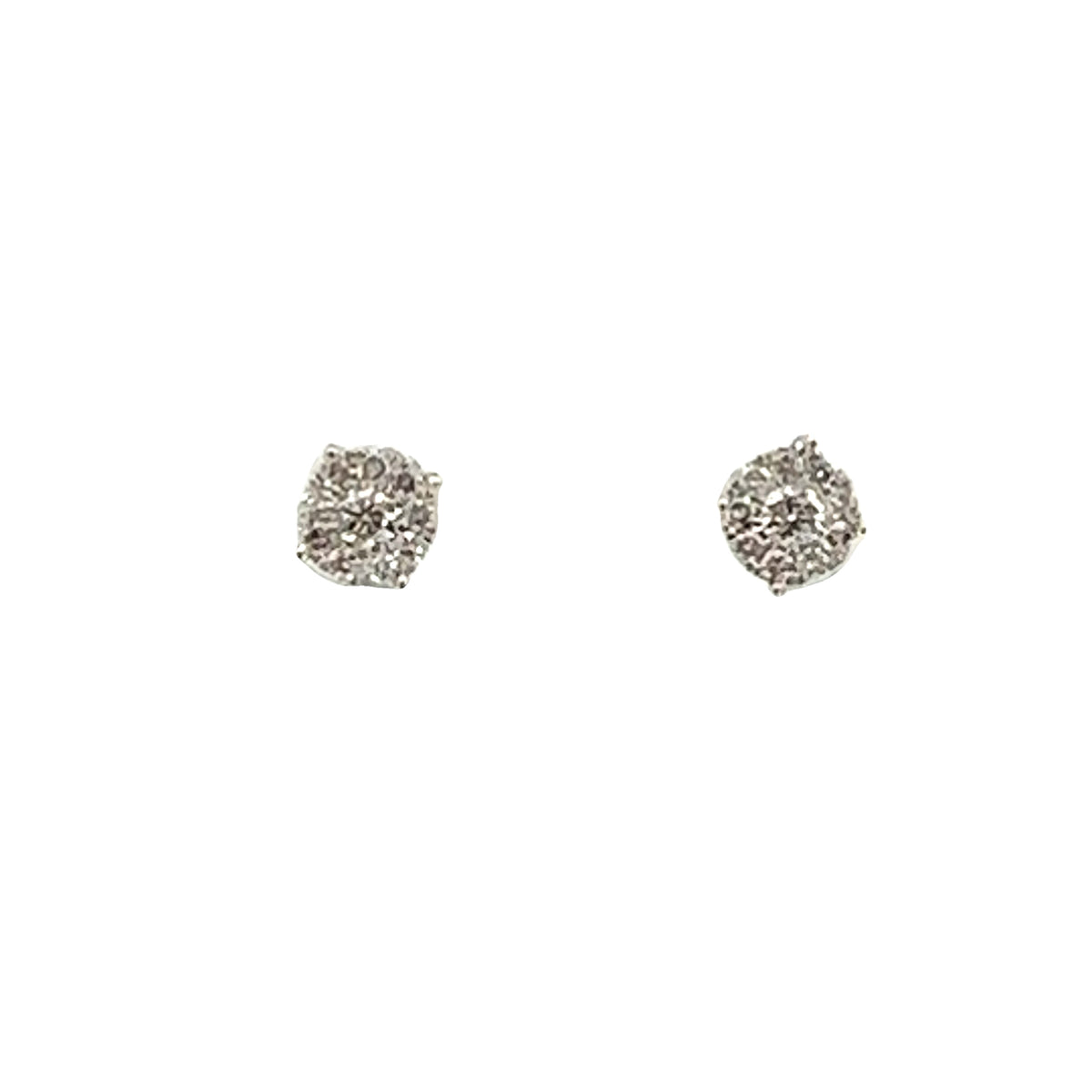 Round Cluster Diamond Stud Earrings 0.35cts – Jems of Remuera